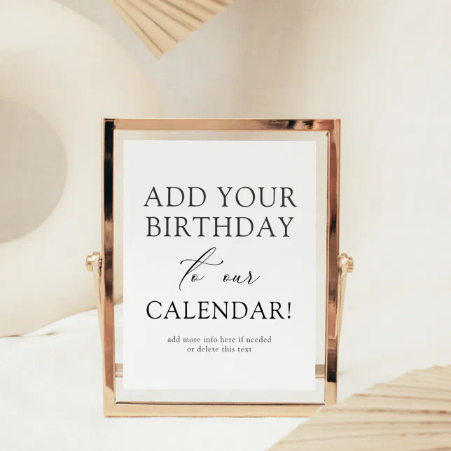 Birthday Calendar Poster | Zazzle