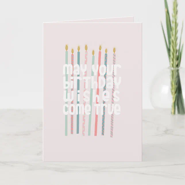 Birthday candle wishes card | Zazzle