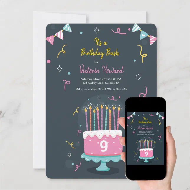 Birthday Candles Birthday Party Invitation | Zazzle