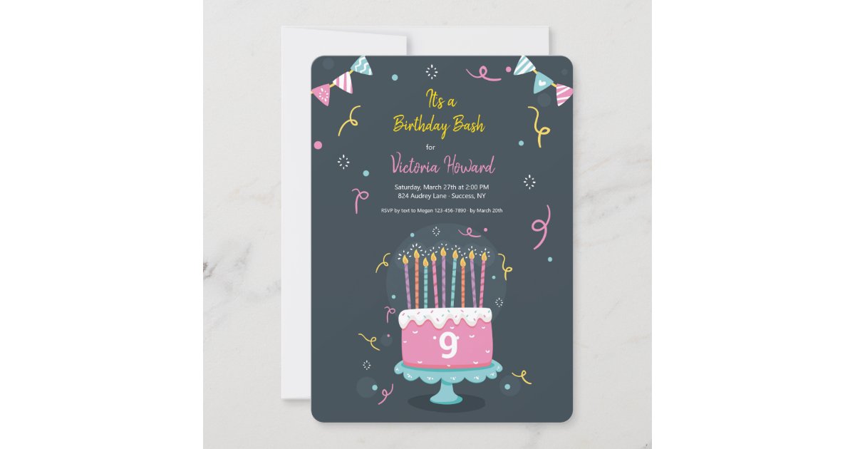 Birthday Candles Birthday Party Invitation | Zazzle