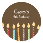 Birthday Candles Favor Stickers | Zazzle