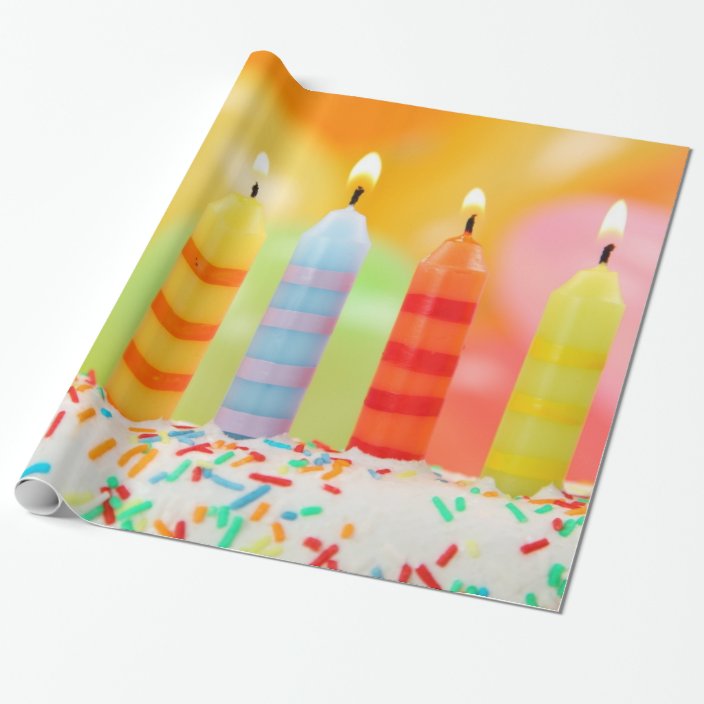 Birthday Candles Wrapping Paper | Zazzle.com