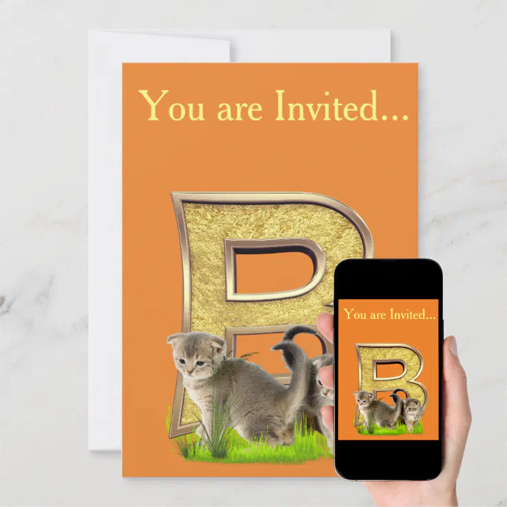 Birthday-Capital Monogram -letter B Invitation | Zazzle