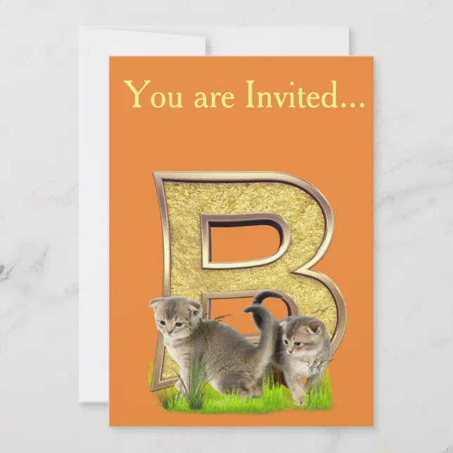 Birthday-Capital Monogram -letter B Invitation | Zazzle