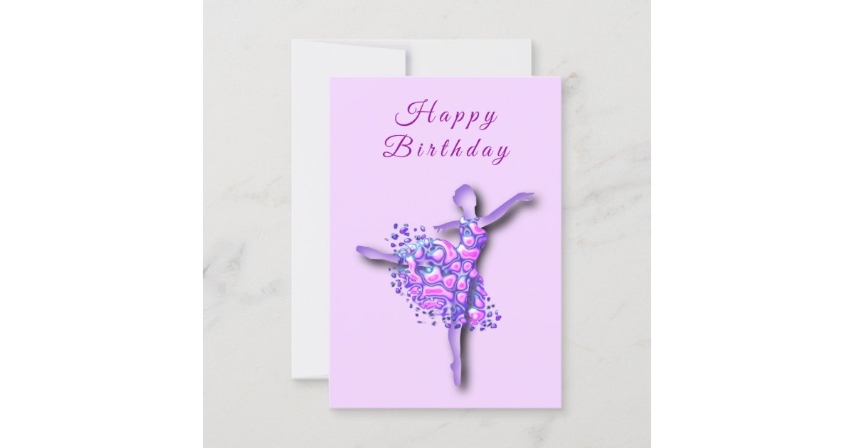 Birthday Card Ballet Dancer Girl Ballerina | Zazzle