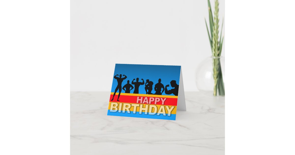 Birthday Card Bodybuilder | Zazzle.com