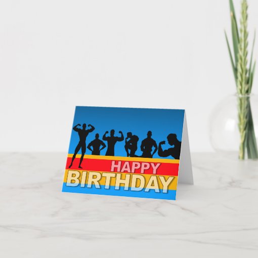 Birthday Card Bodybuilder | Zazzle