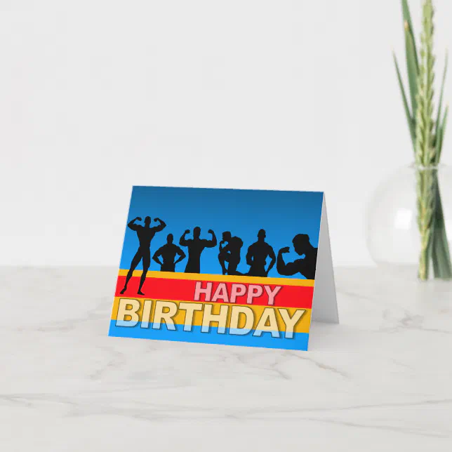 Birthday Card Bodybuilder | Zazzle