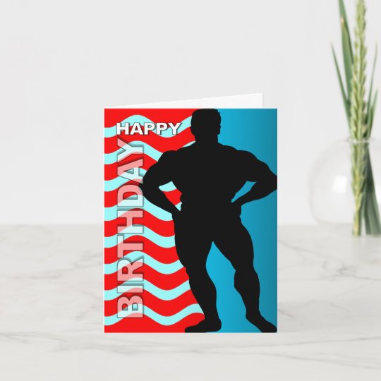 Birthday Card Bodybuilder Stripe | Zazzle.com