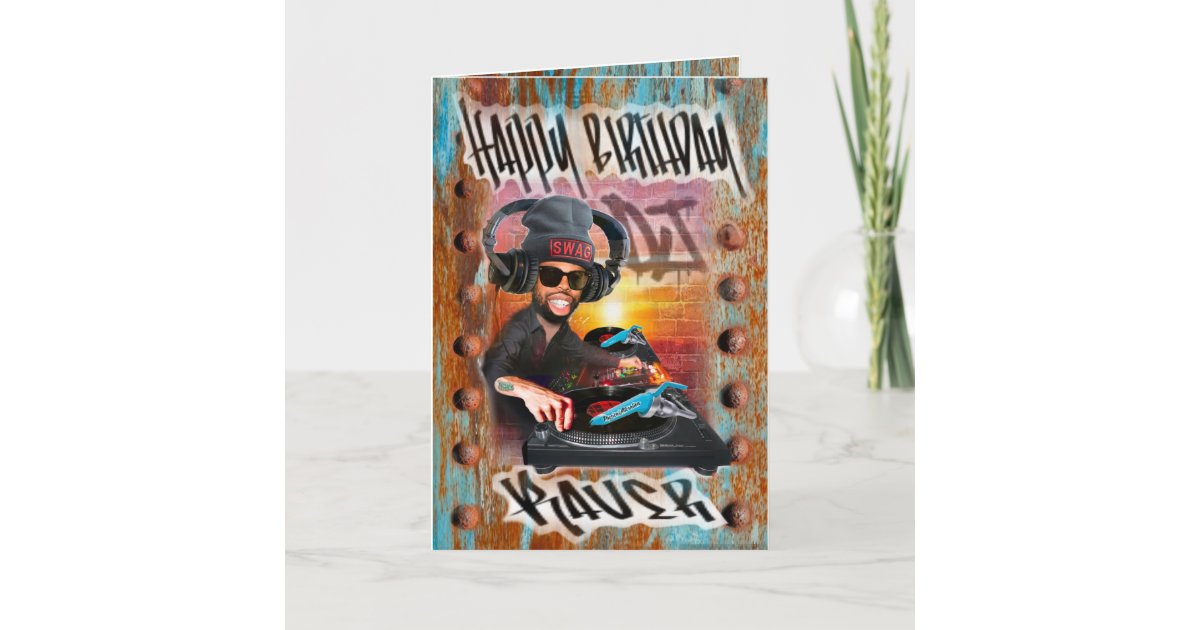 Birthday card DJ Raver | Zazzle