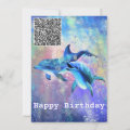 Birthday Card Dolphin Couple Your QR Code Wish | Zazzle