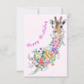 Birthday Card Flowers Bouquet Giraffe QR Code Wish | Zazzle
