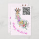 Birthday Card Flowers Bouquet Giraffe QR Code Wish | Zazzle