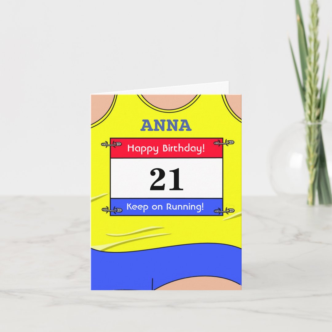 Birthday card for a runner | Zazzle