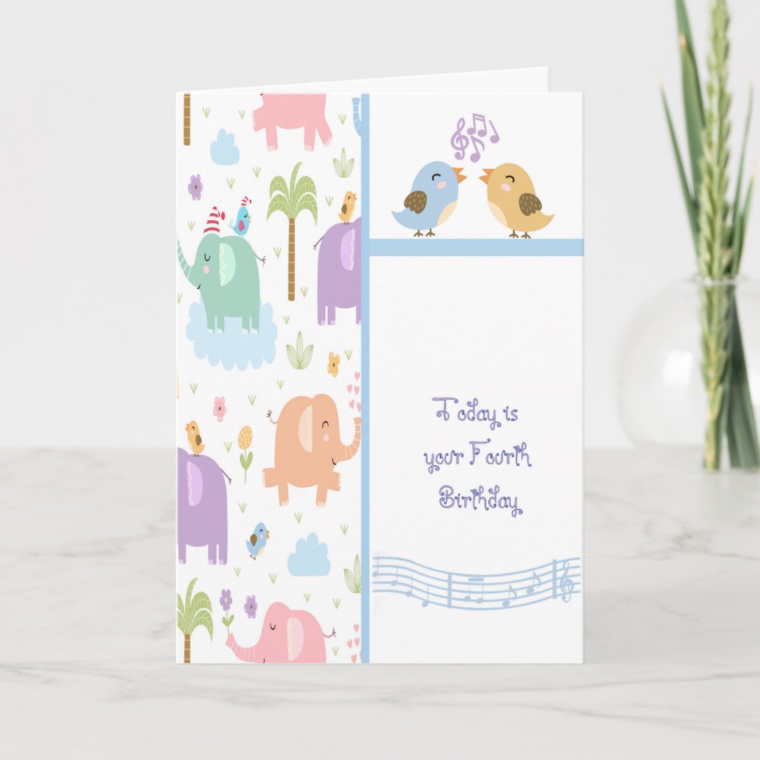 Birthday Card for Four Year Old Child | Zazzle