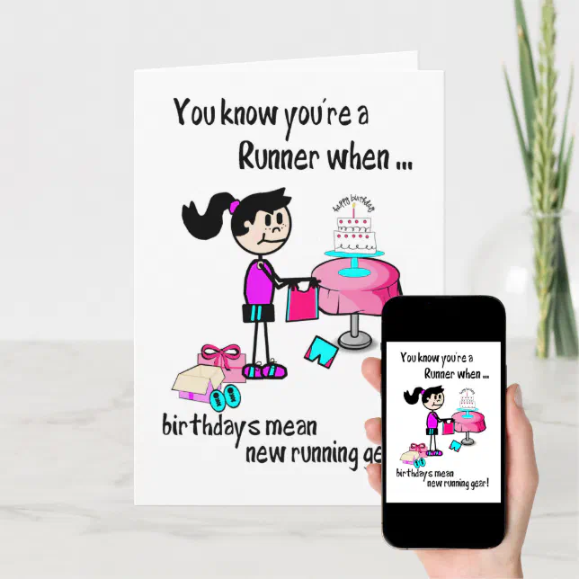 Birthday Card for Girl Runner | Zazzle