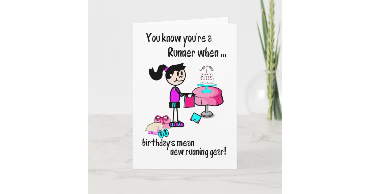 Birthday Card for Girl Runner | Zazzle