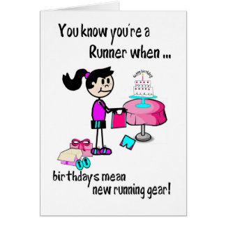 Funny Runner Running Birthday Cards - Greeting & Photo Cards | Zazzle