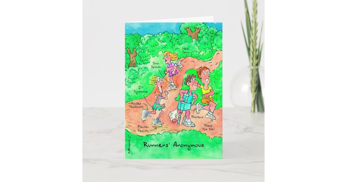 Birthday Card for Runner - Runners Anonymous | Zazzle