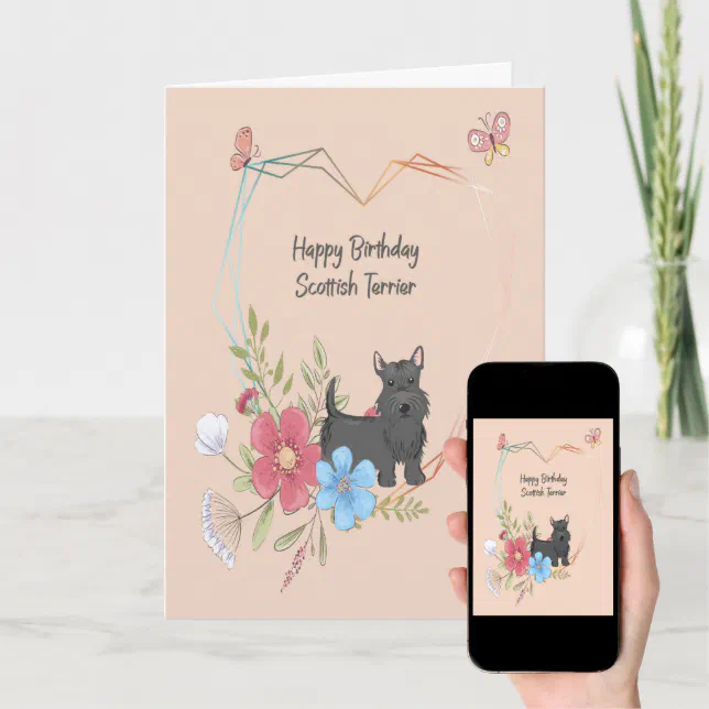 Birthday Card for Scottish Terrier Dog | Zazzle