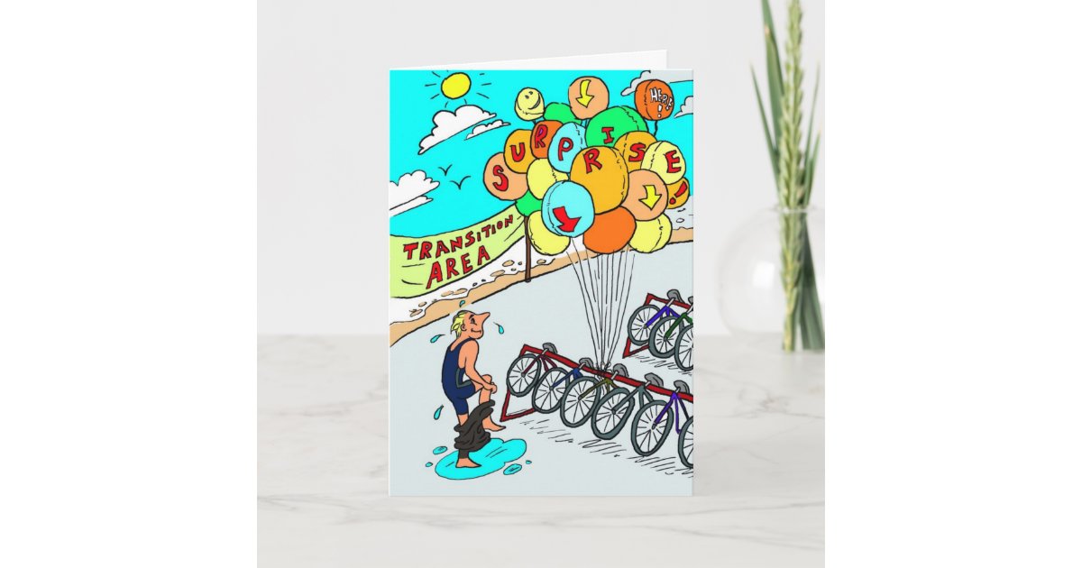 Birthday Card for Triathlete - Triathlon Balloons | Zazzle.com