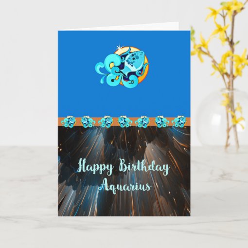 Birthday Card for Zodiac Aquarius | Zazzle