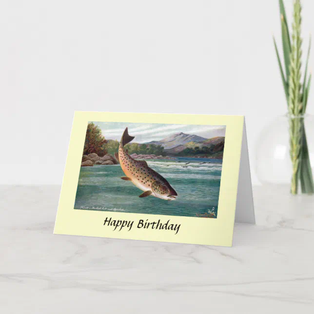 Birthday Card - Trout | Zazzle
