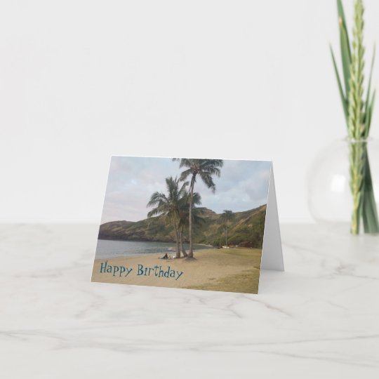 Birthday card with a beach scene. | Zazzle.com