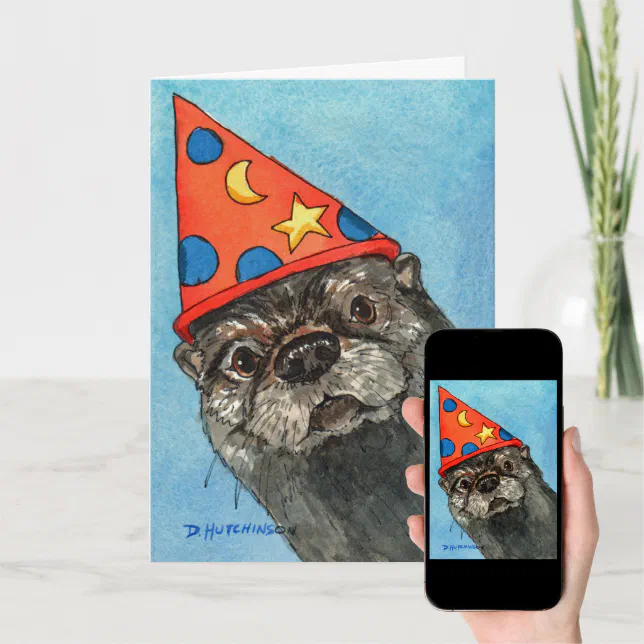 Birthday Card with Otter | Zazzle