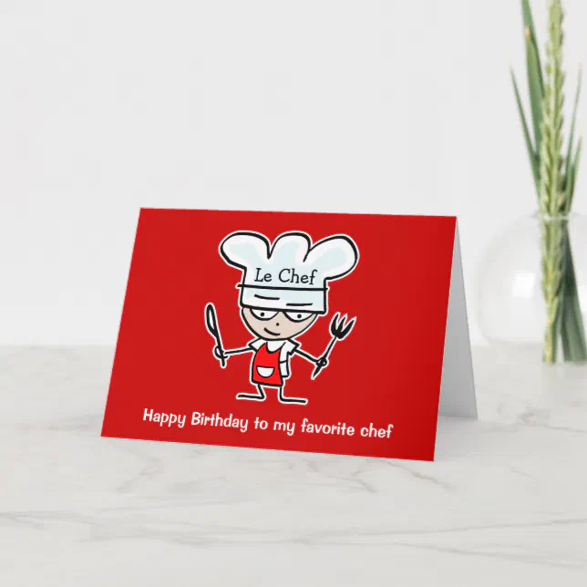 Birthday cards for chefs & cooks - Buy here | Zazzle