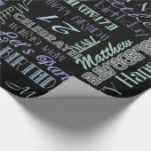 Birthday Celebration! Cool Custom NAME and AGE Wrapping Paper | Zazzle
