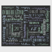 Birthday Celebration! Cool Custom NAME and AGE Wrapping Paper | Zazzle