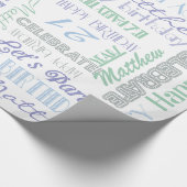Birthday Celebration! Cool Custome NAME and AGE Wrapping Paper | Zazzle