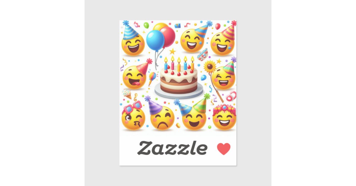 Birthday Celebration Emoji Set" Sticker | Zazzle