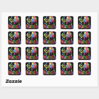 birthday-celebration square sticker | Zazzle