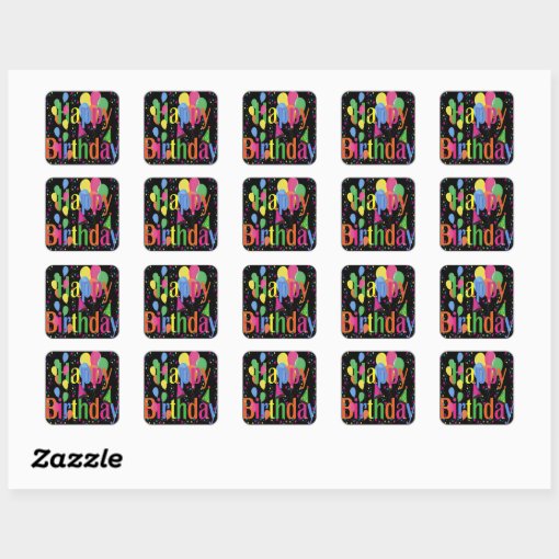 birthday-celebration square sticker | Zazzle