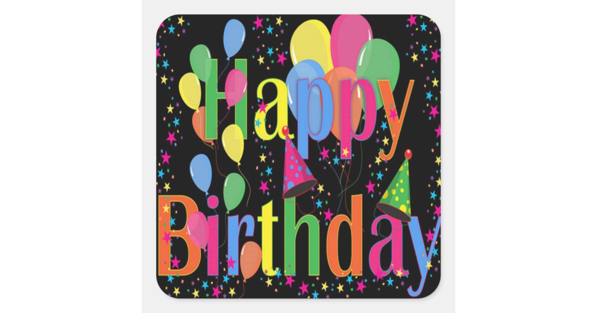 birthday-celebration square sticker | Zazzle