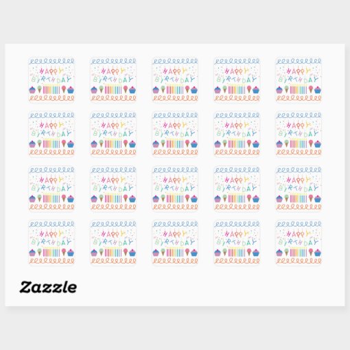 Birthday Celebration Stickers | Zazzle