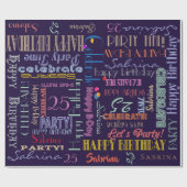 Birthday Celebration! Typography Custom NAME AGE Wrapping Paper | Zazzle