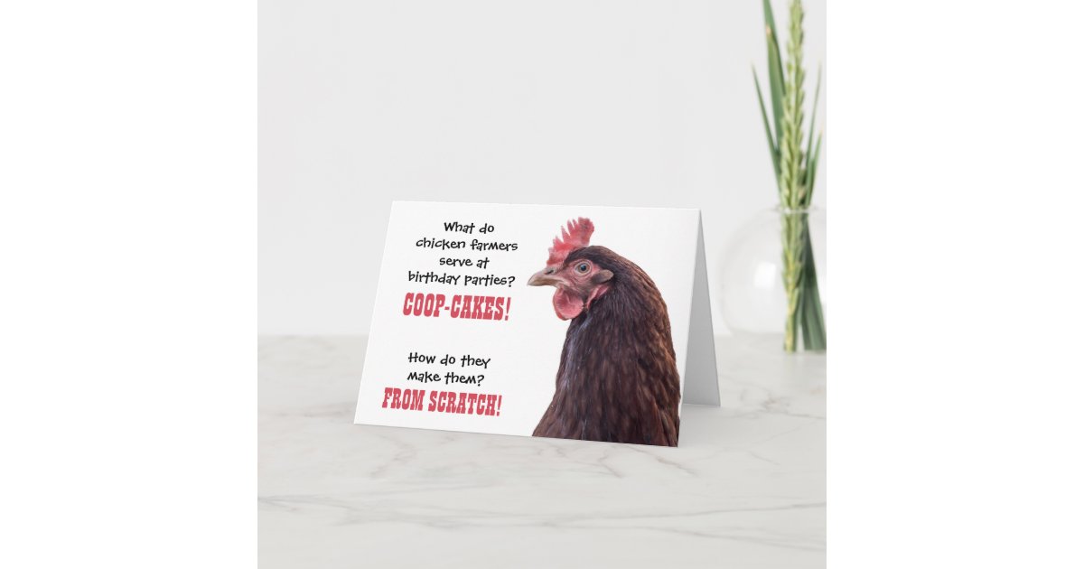 Birthday Chicken Jokes with Hen Photo Card | Zazzle.com