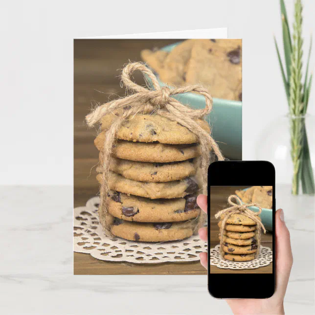 birthday chocolate chip cookies card | Zazzle
