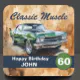 Birthday, Classic Muscle Car Square Paper Coaster | Zazzle
