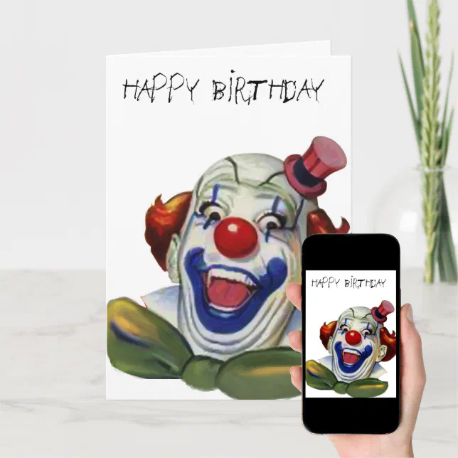 Birthday clown card | Zazzle