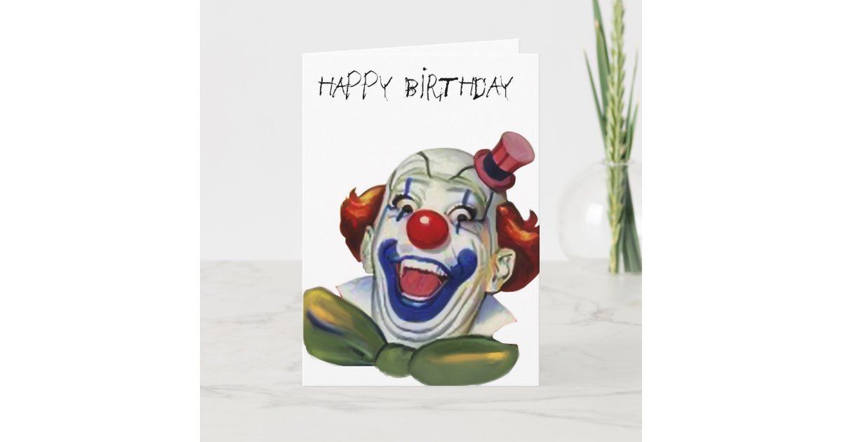 Birthday clown card | Zazzle