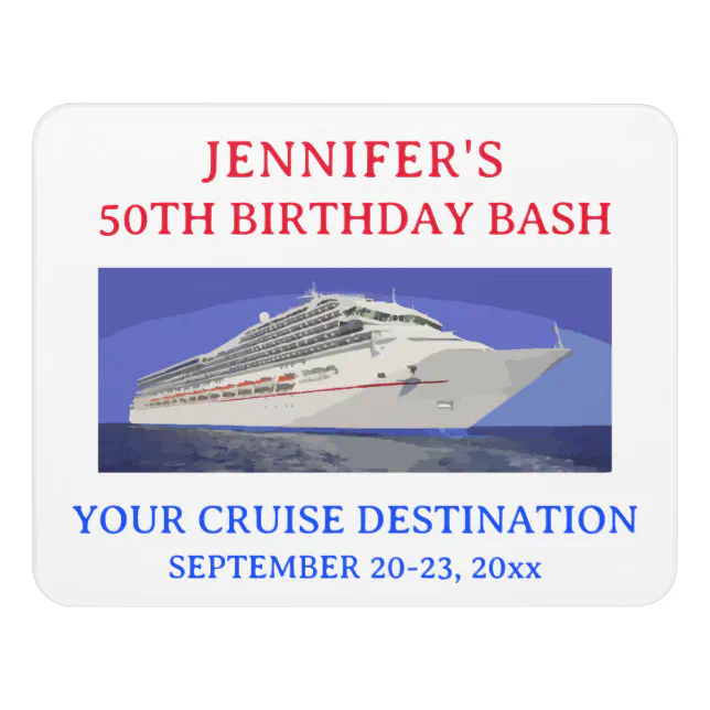 Birthday Cruise Travel Vacation Cabin Door Sign | Zazzle