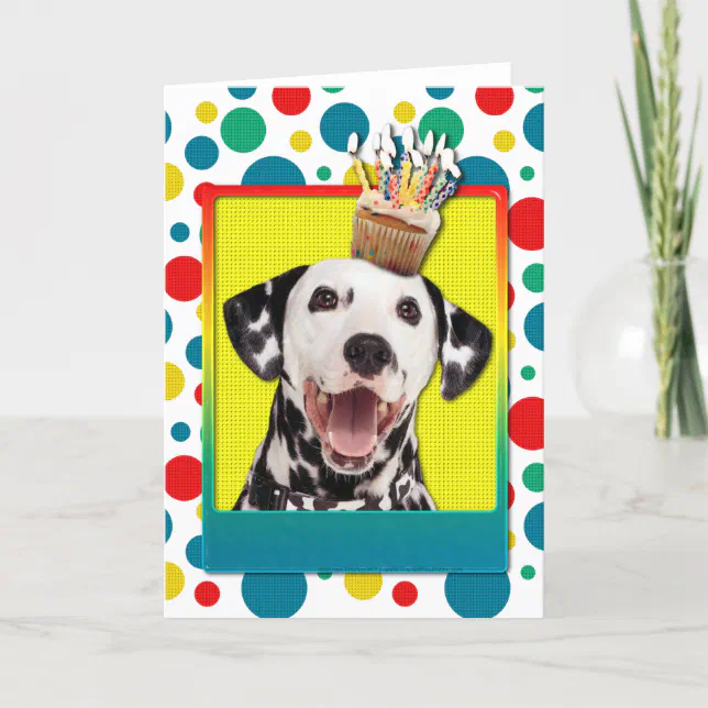 Birthday Cupcake - Dalmatian Card | Zazzle