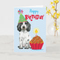 Birthday Cupcake English Cocker Spaniel Card | Zazzle