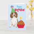 Birthday Cupcake English Springer Spaniel Card | Zazzle