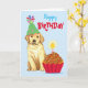 Birthday Cupcake Yellow Lab Card | Zazzle