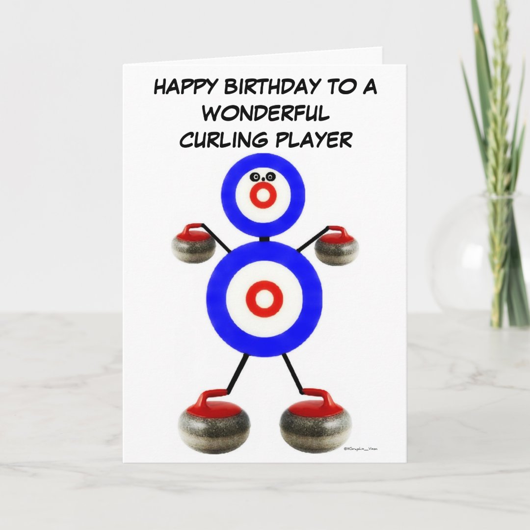 Birthday Curling Player Card | Zazzle